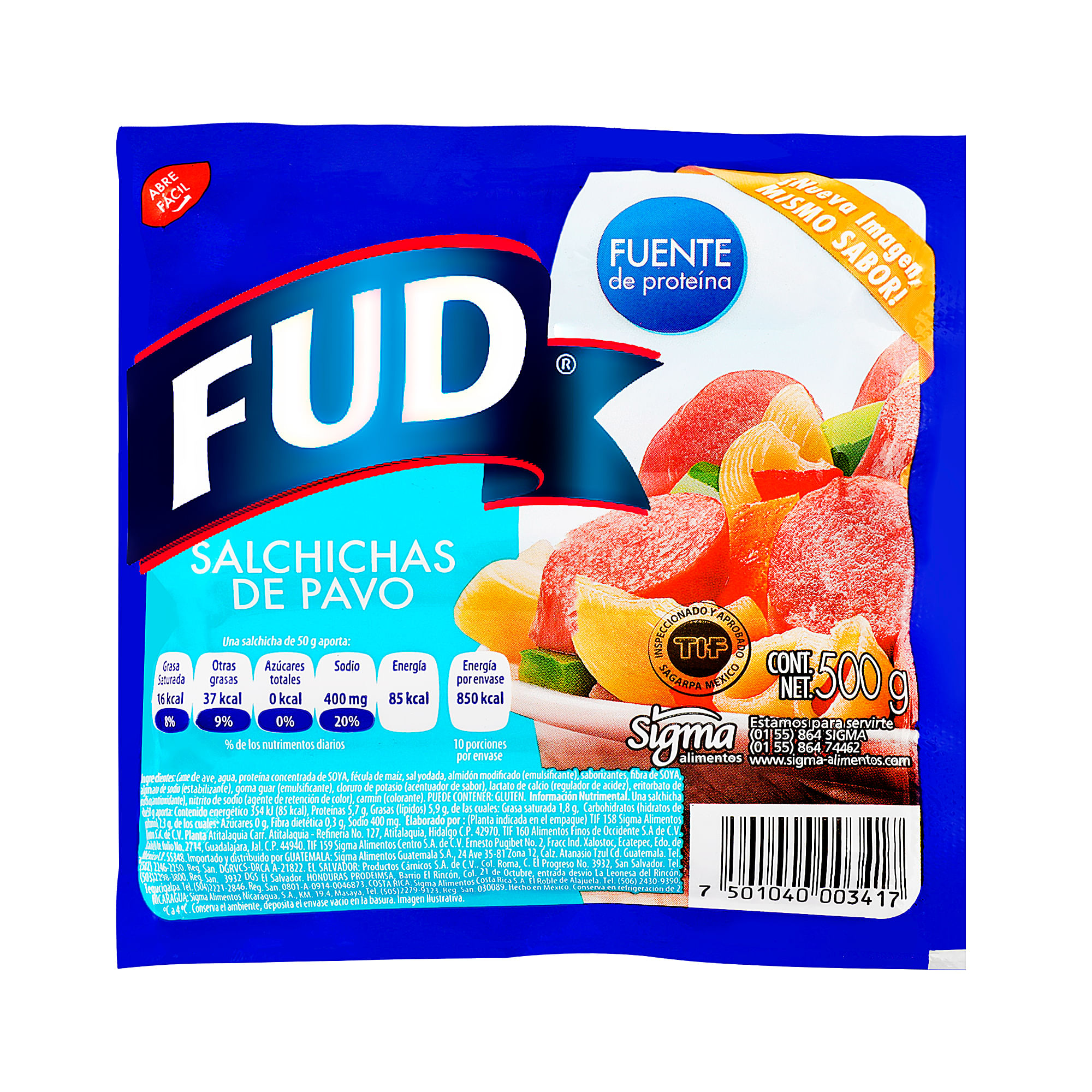 Salchicha Turkey Line Fud 500.0 - Gr