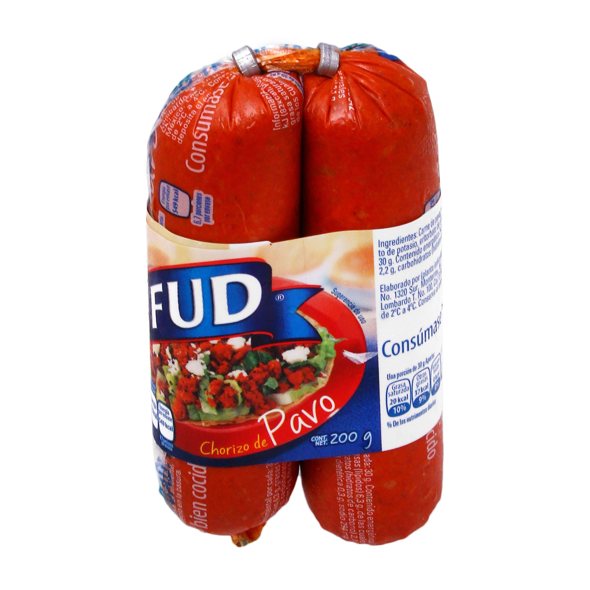 Chorizo De Pavo Fud 200.0 - Gr