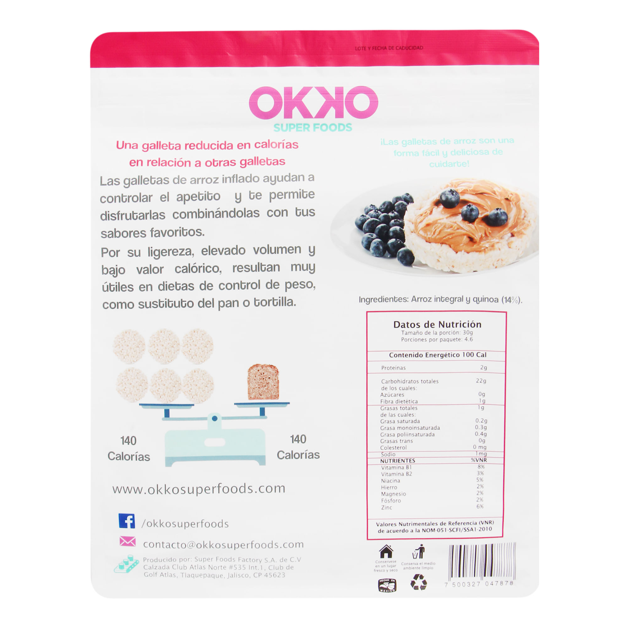 Rice Cake Con Quinoa Okko 140.0 - Gr