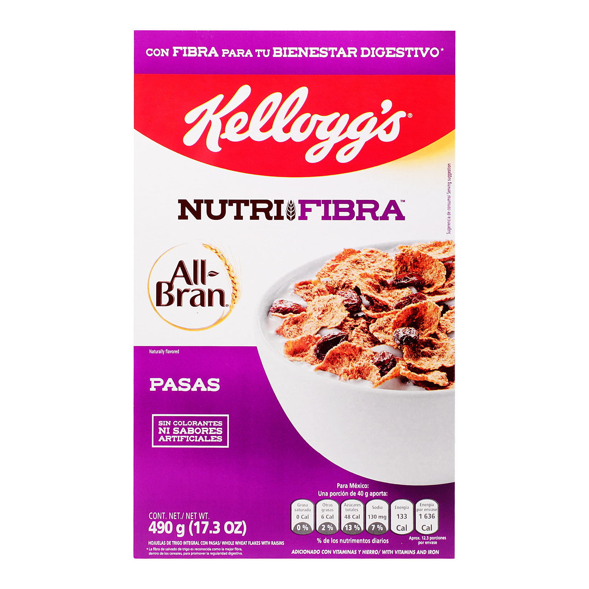 All Bran Pasas Kelloggs 490.0 - Gr