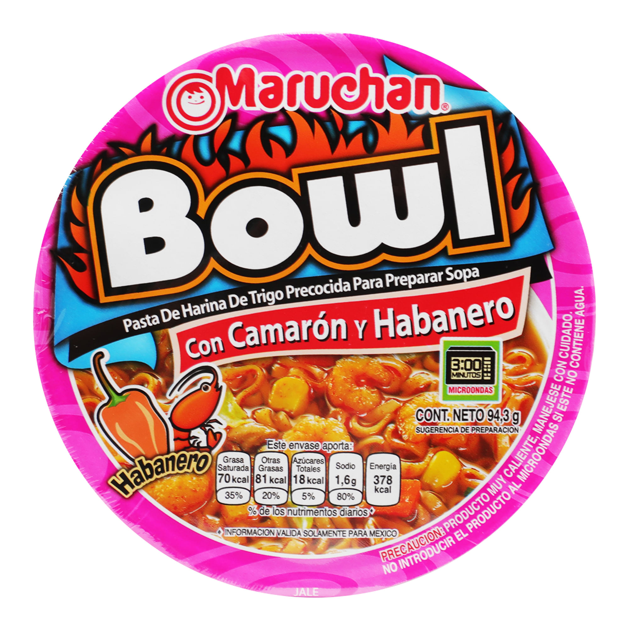 Sopa Bowl Con Camaron Y Chile Maruchan 94.3
