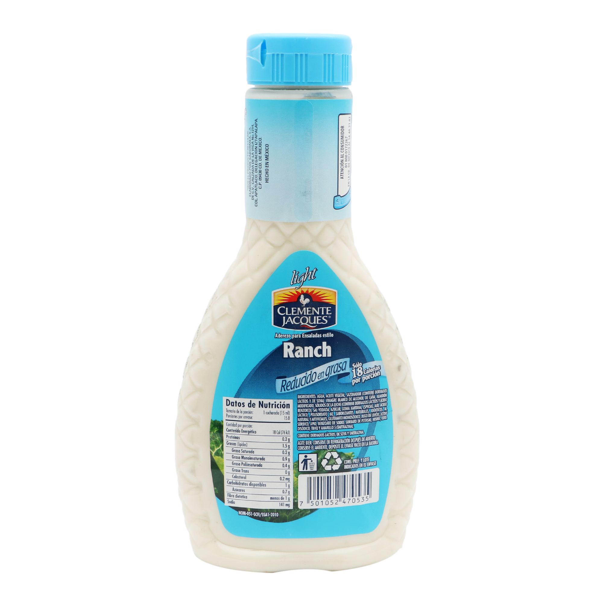 Aderezo Ranch Light Clemente Jac 237.0 - Ml
