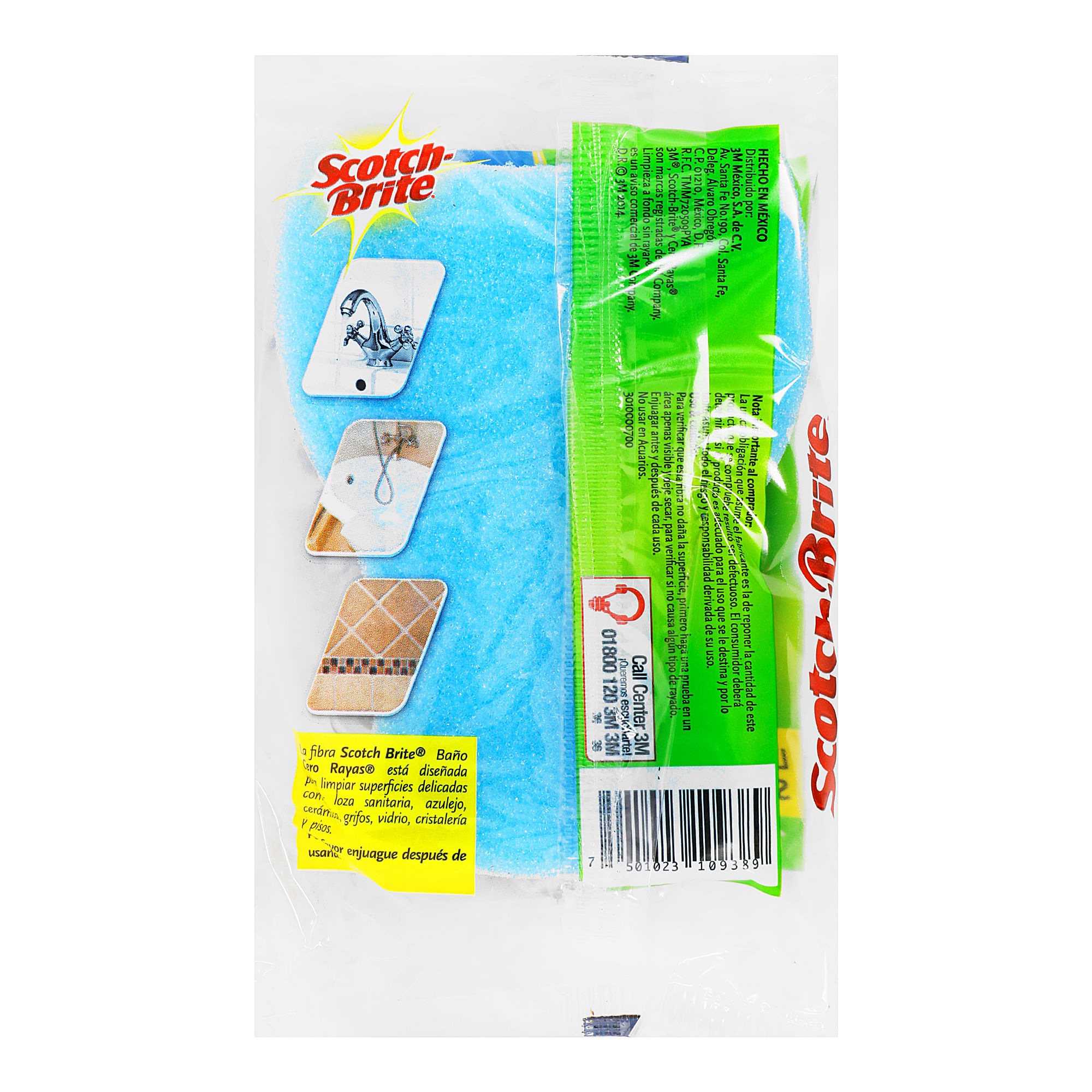 Fibra Esponja Gde Cero Rayas 87X180Mm Scotch Bri