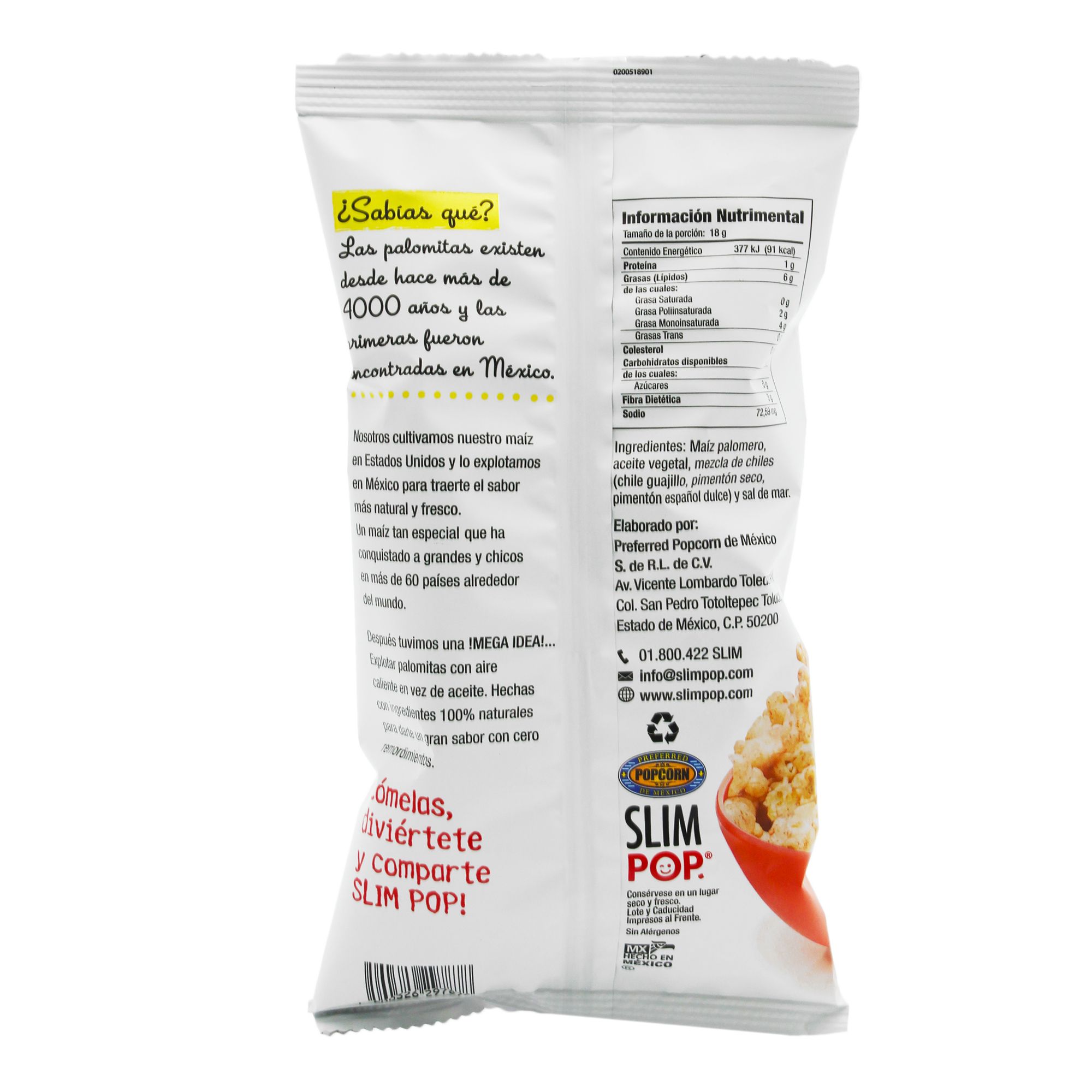 Palomitas Slim Pop C/Chile 18Gr Slim Pop 1.0