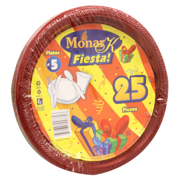 Plato De Plastico Fiesta Neon Monarka 25.0 - Pz