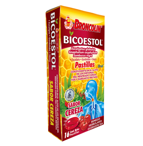 Pastillas Cereza Bicoestol Broncolin 16.0 - Pza
