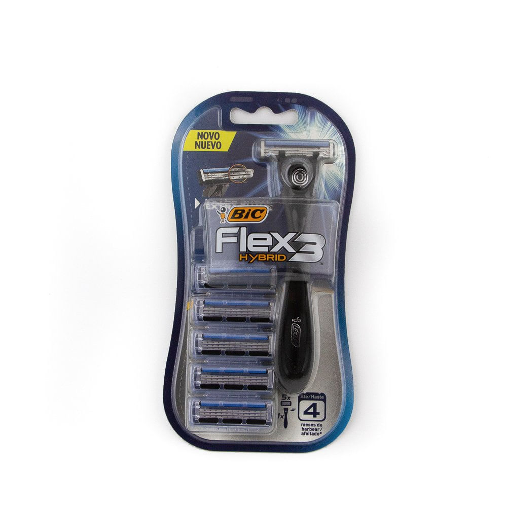 Maquina Desechable Flex3 Hybrid + 5 Cartuch Bic