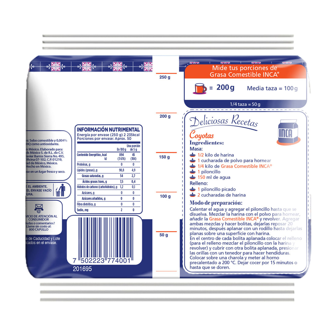 Manteca Vegetal Inca 250.0 - Gr