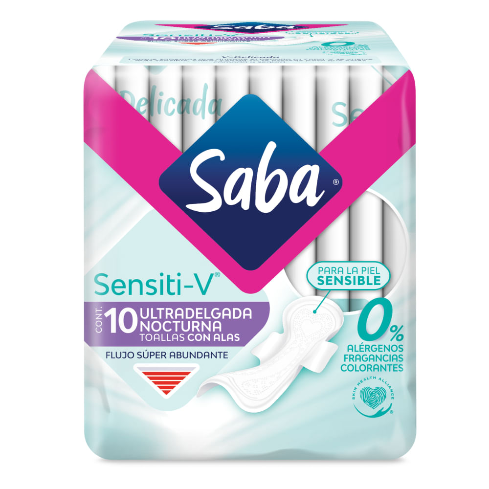 Toalla Femenina Ultradelg Noct Sensiti-V Saba