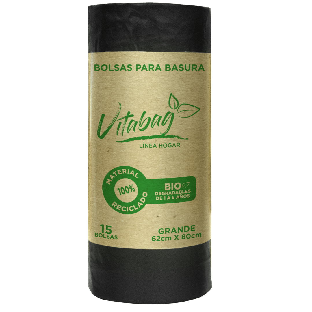 Bolsa Basura Biodegradable Grande 15 Pz Vitabag