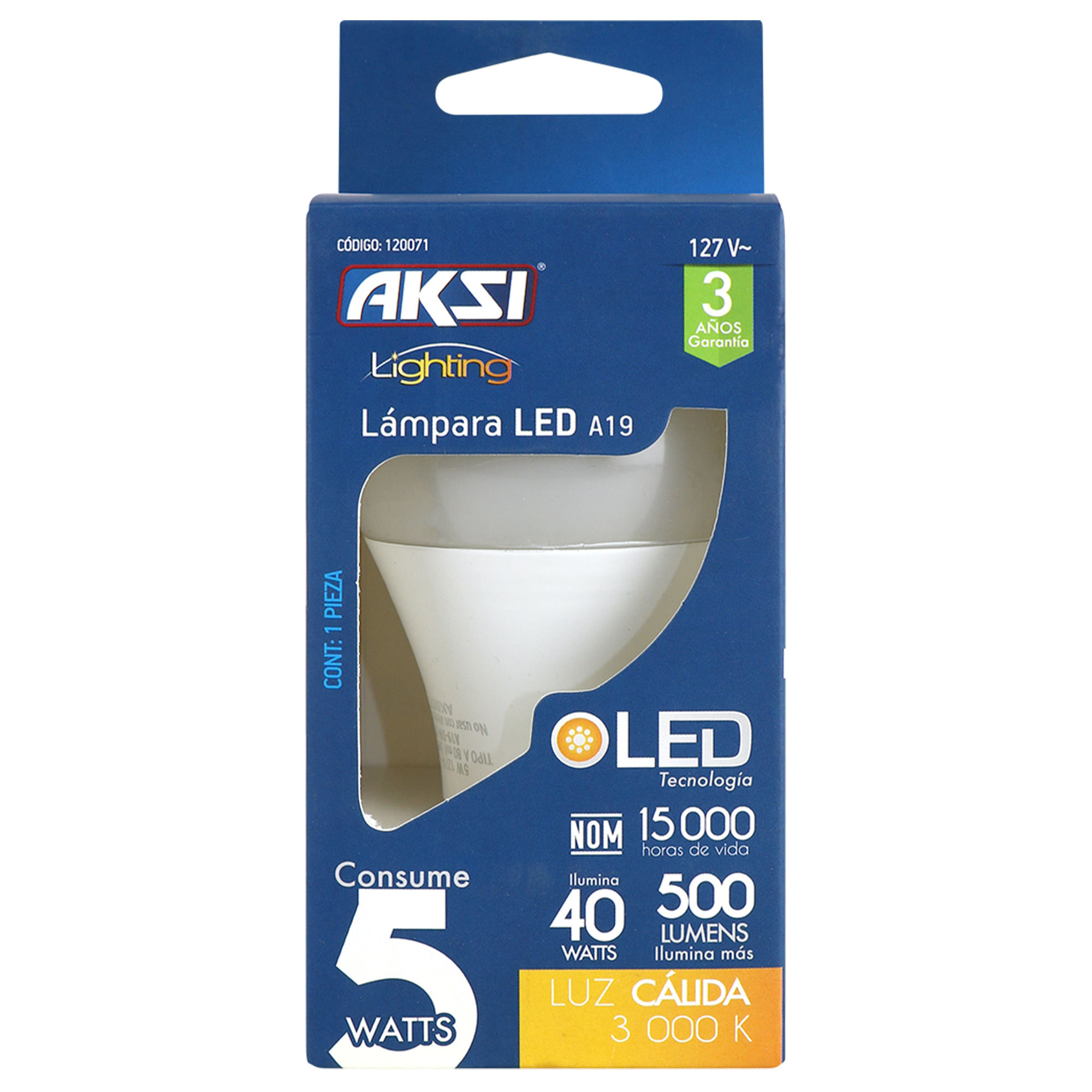 Foco Led Luz Blanca 15w Aksi 1.0 - Pza