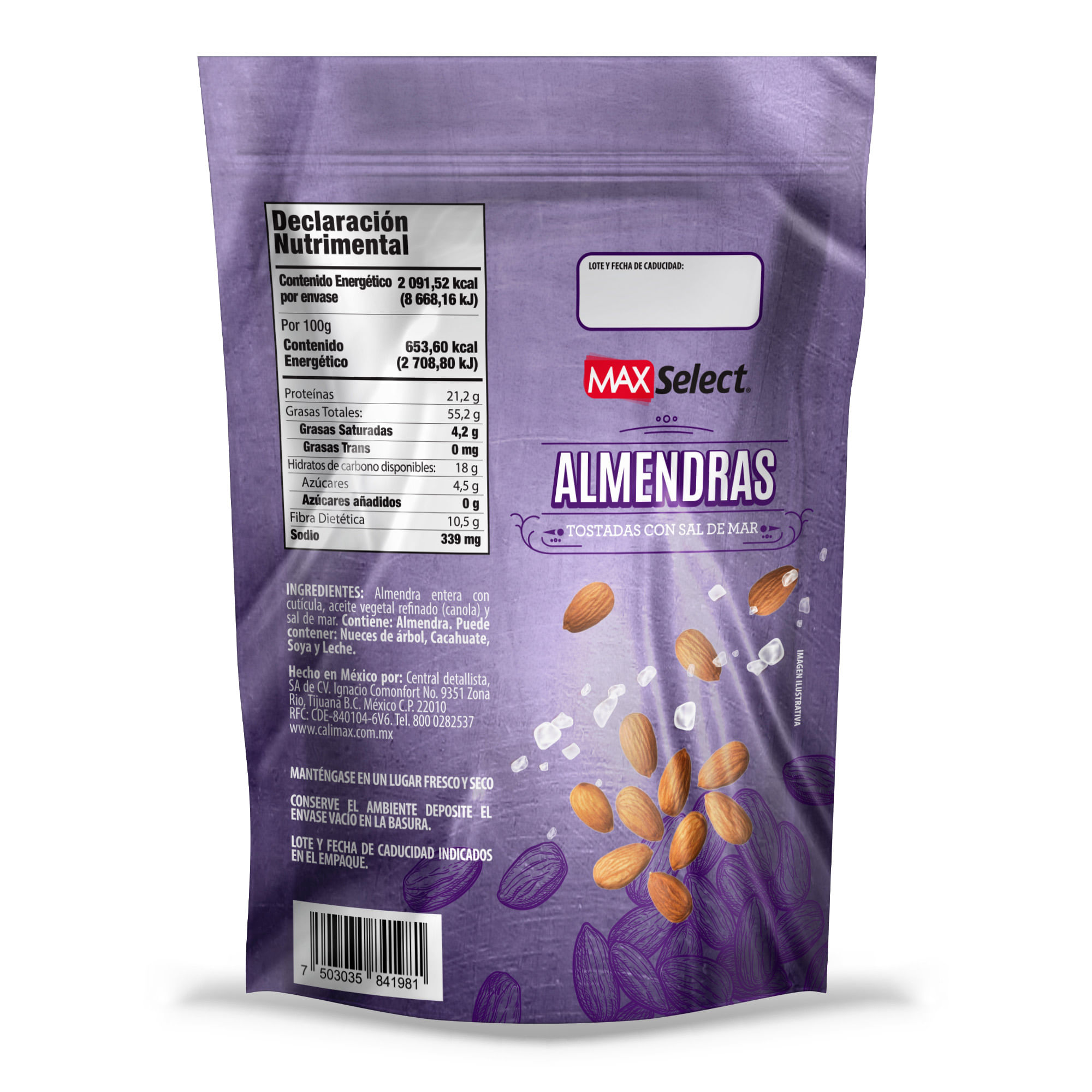 ALMENDRAS NATURALES CON SAL MAX SELECT 320.0 - GR