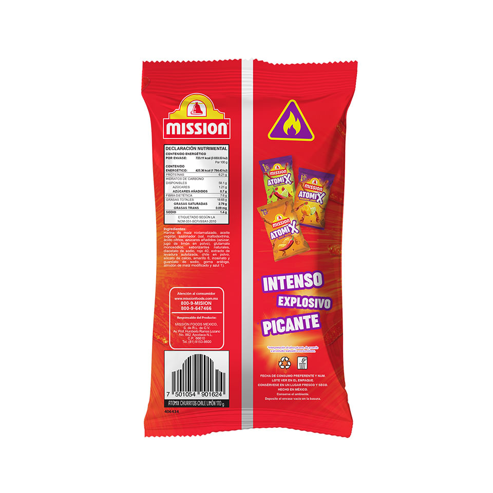 ATOMIX CHURRITOS CHILE LIMON MISSION 170.0 - GR