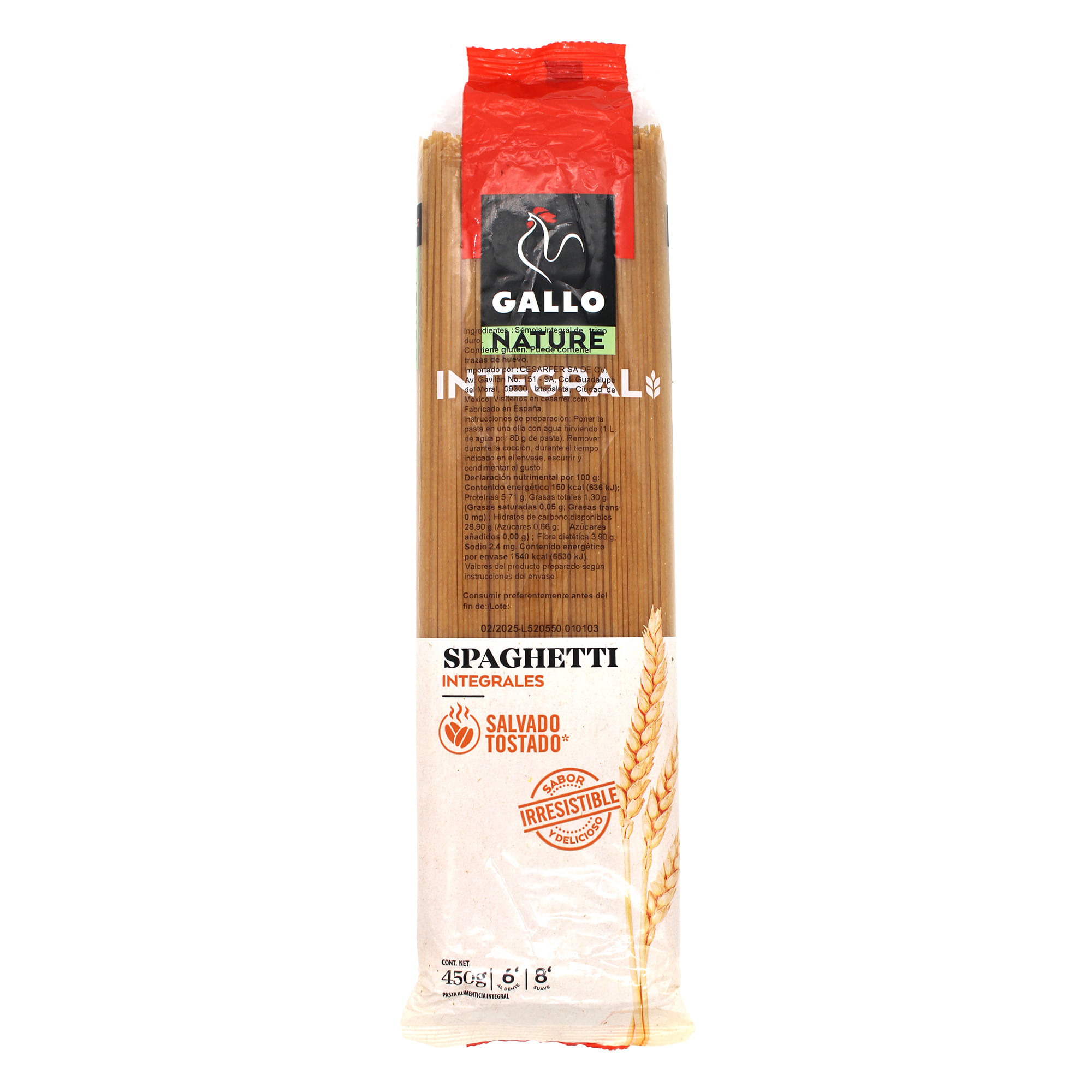SPAGHETTI INTEGRAL GALLO 450.0 - GR