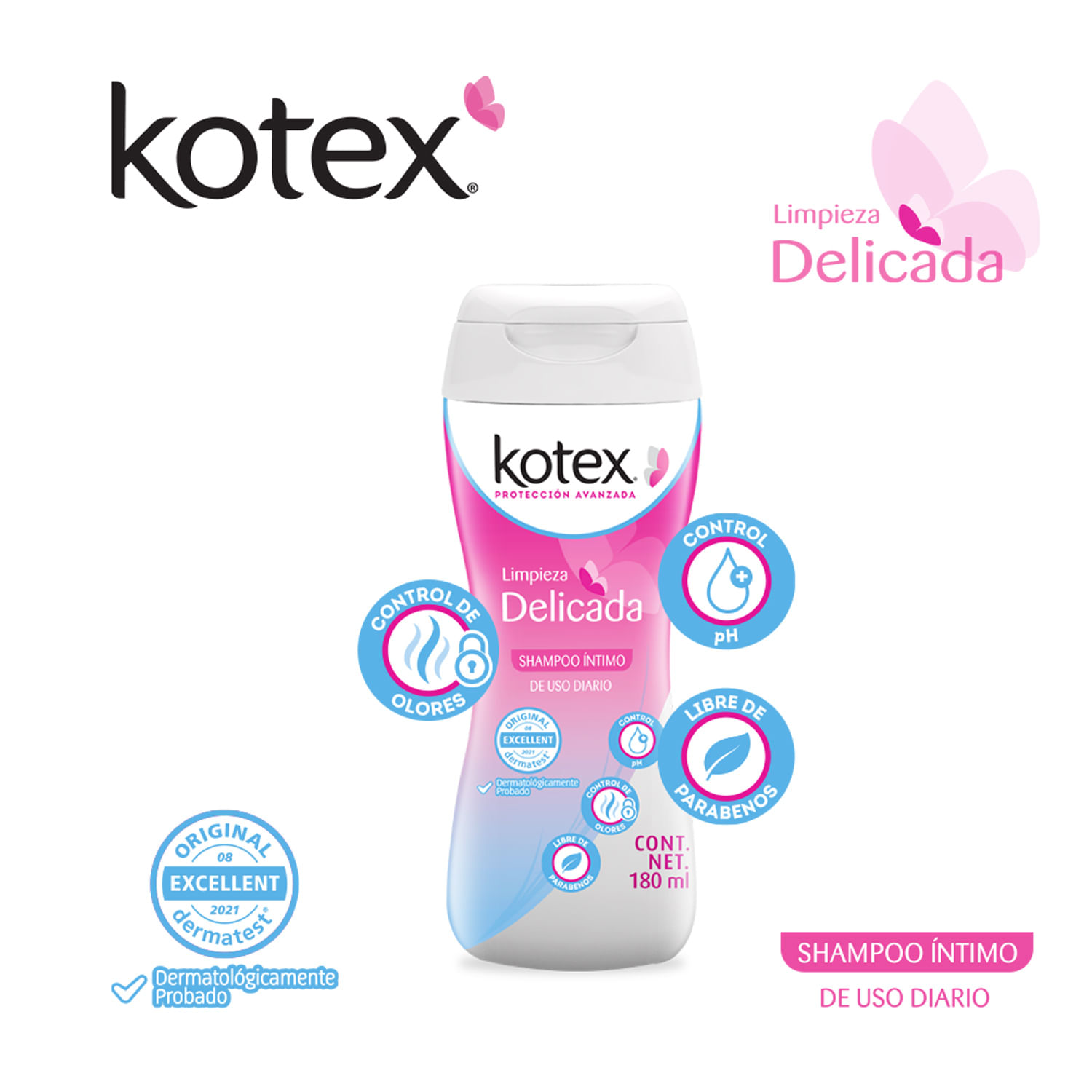 SHAMPOO INTIMO LIMPIEZA DELICADA KOTEX 180.0 - ML