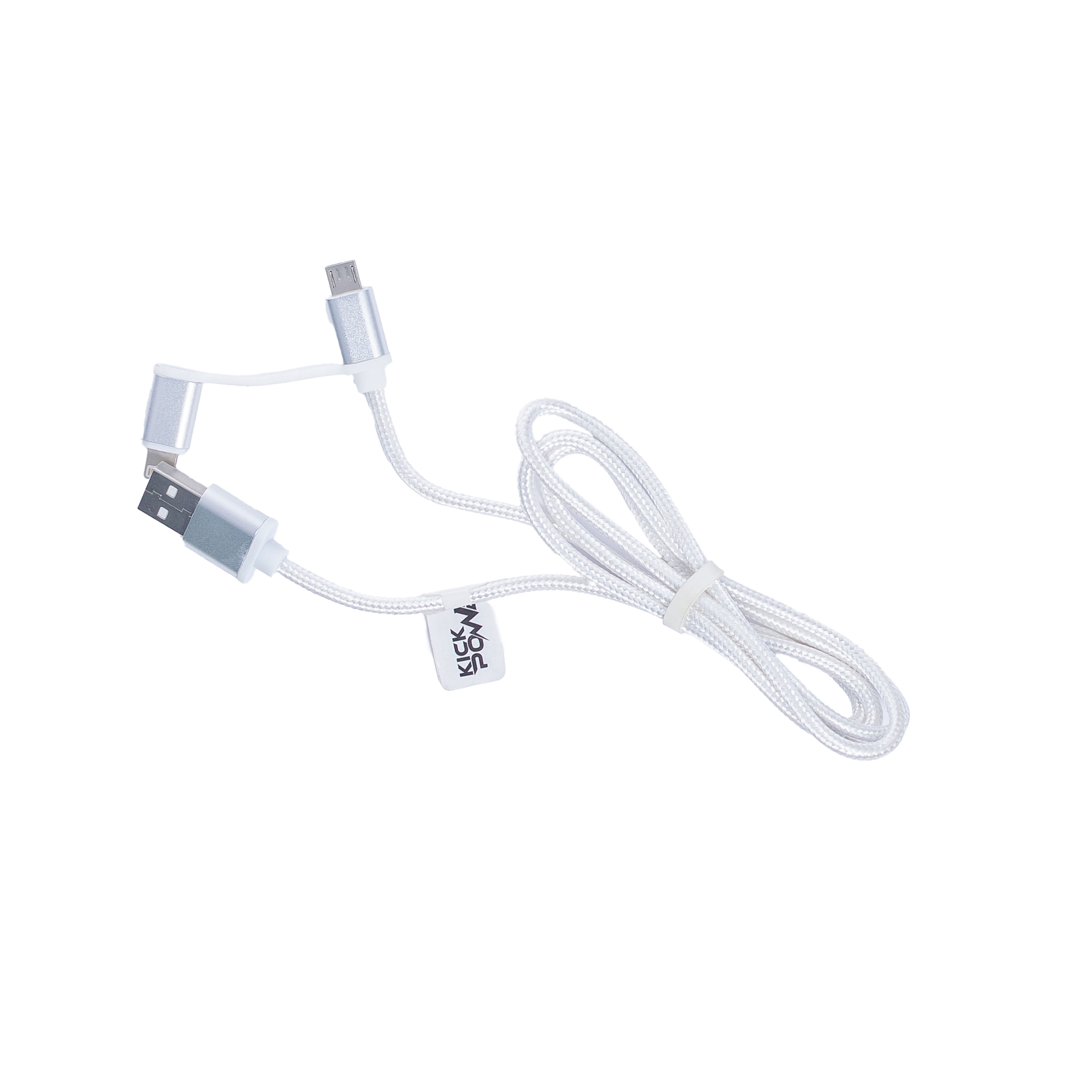 CABLE MULTIPLE 2 EN 1 IPHONE 5/6 - MICRO USB KICK POWER