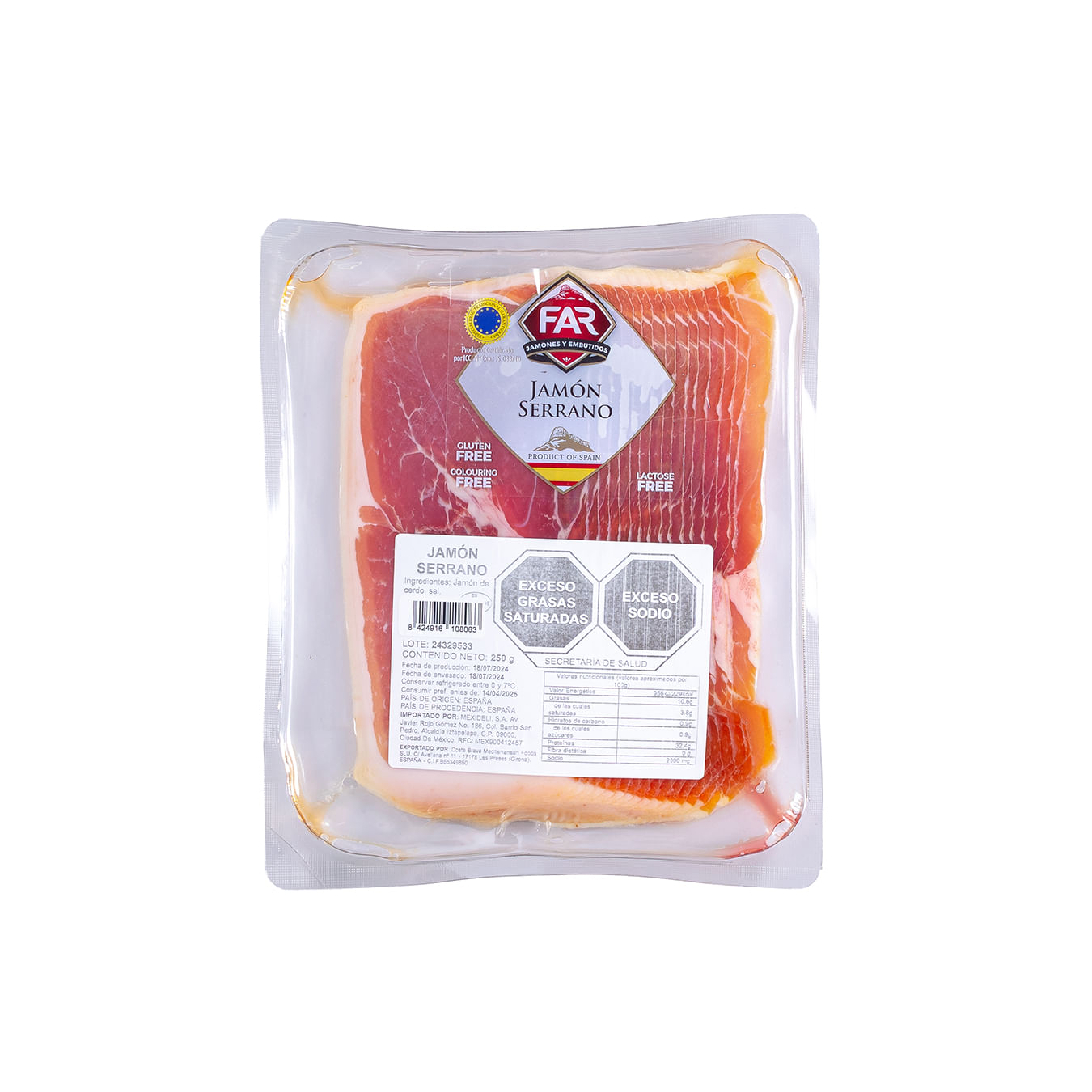 JAMON SERRANO RABANADO FAR 250.0 - GR