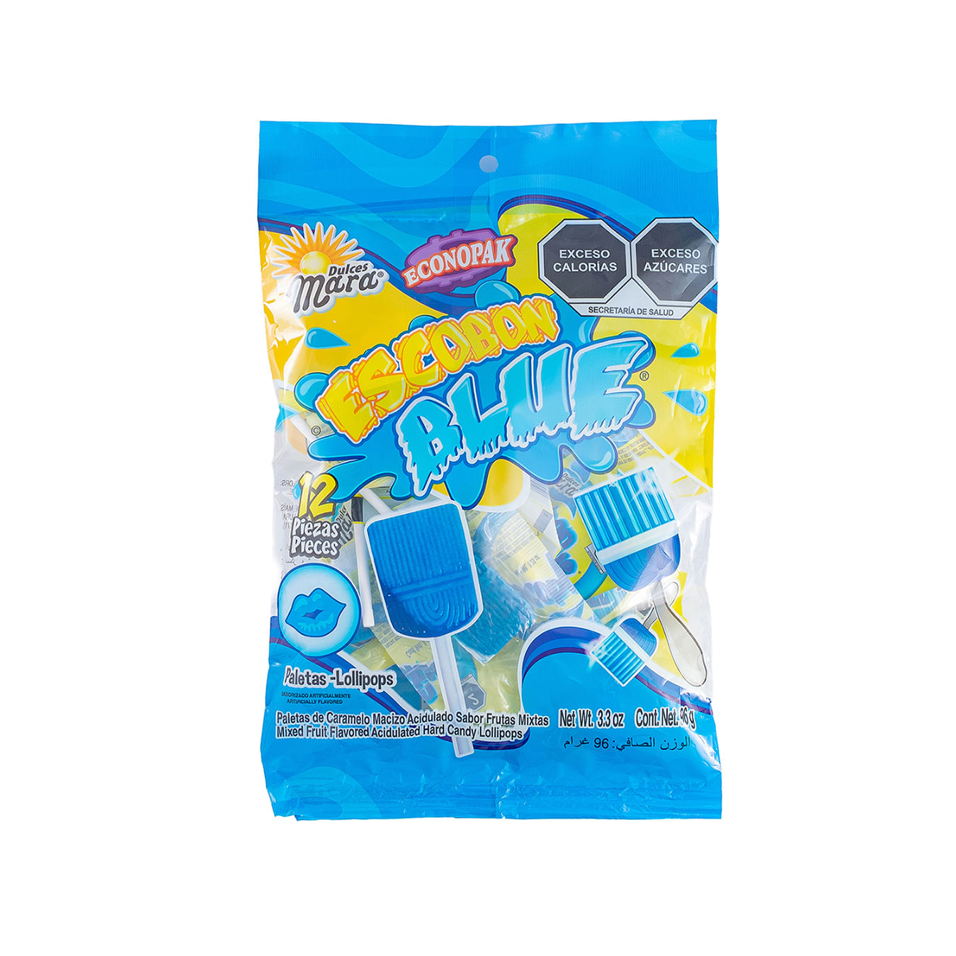BOLSA DE PALETAS ESCOBON BLUE DULCES MARA 96.0 - GR